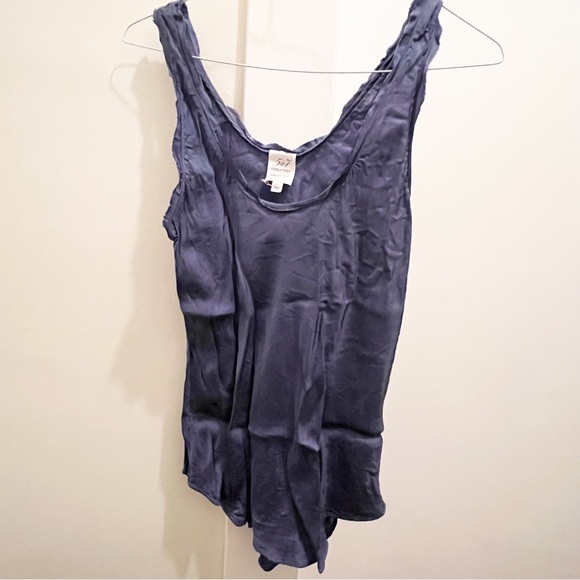 cinq a sept | Tops | Cinque A Sept Blue Ruffled Tank Top | Poshmark